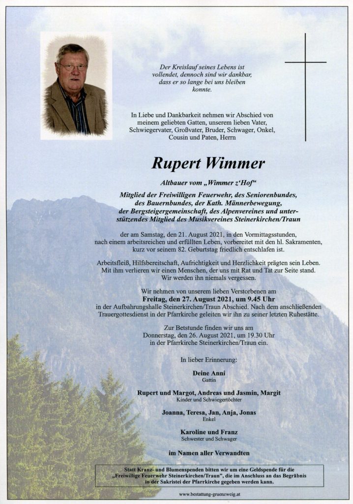 Sterbefälle – Bestattung Grünzweig