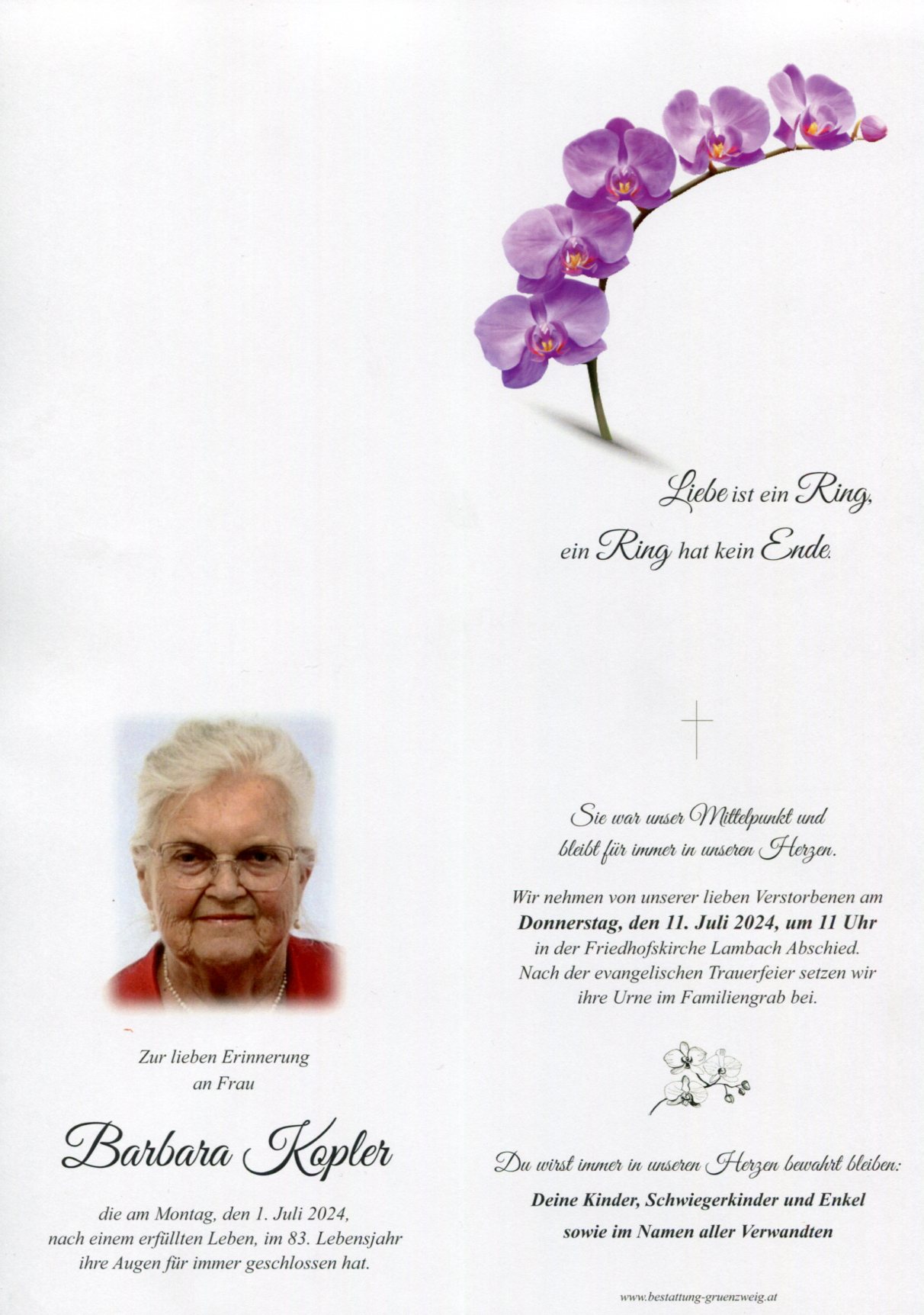 Barbara Kopler – Bestattung Grünzweig